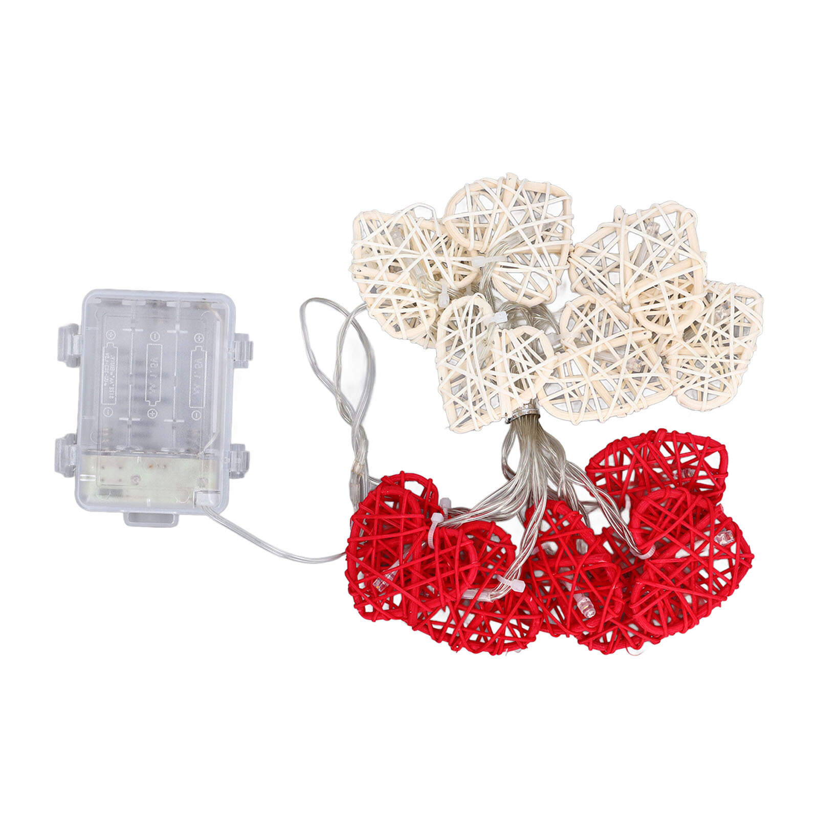 Гирлянды в форме сердца на день Святого Валентина, 6,5 футов, 14 лампочек, винтажный гирляндный светильник в форме сердца из ротанга, мерцающий свет на батарейках для свадьбы