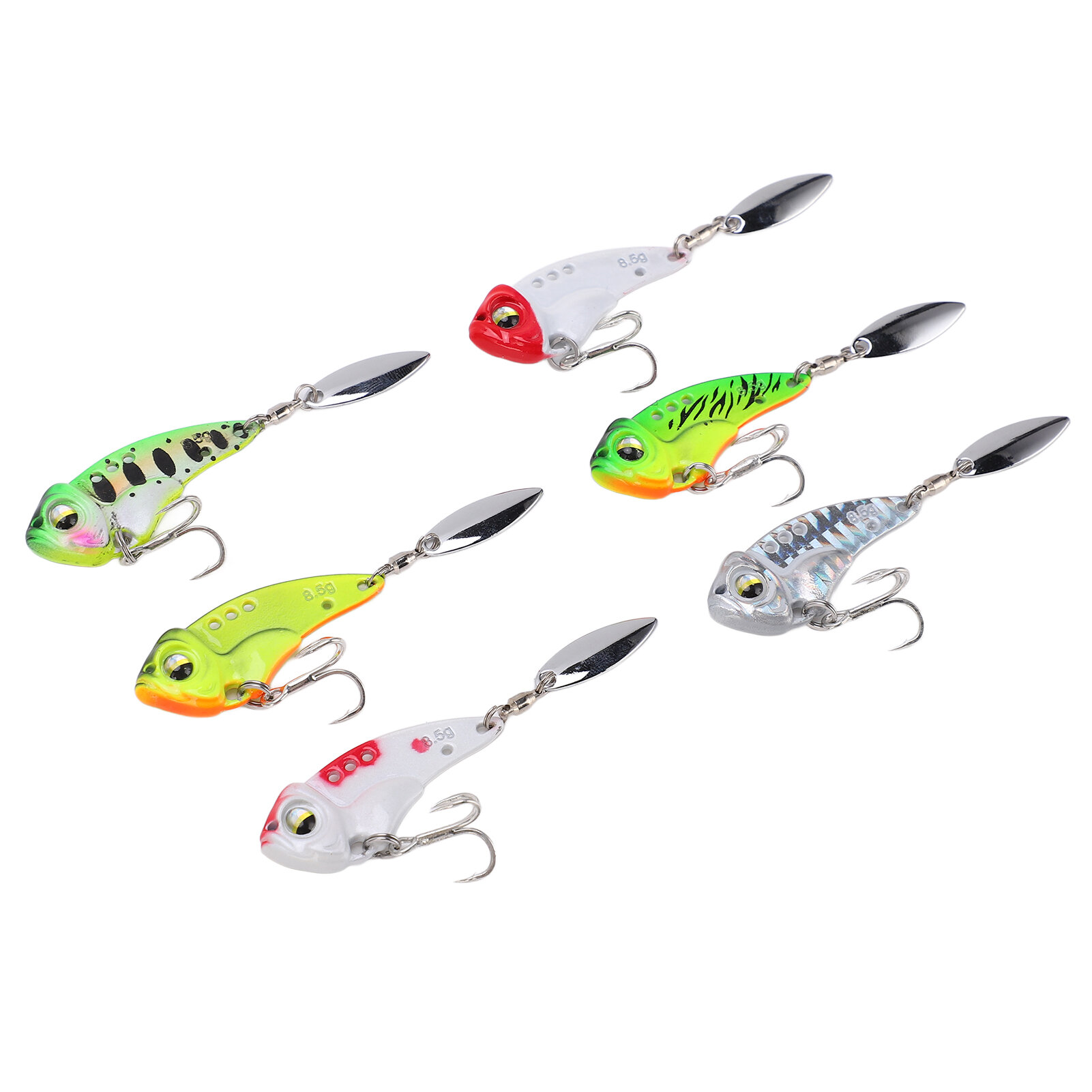6Pcs Bait Simulation Lure Blade Set Wobbler Vibration Spinner for Freshwater Saltwater