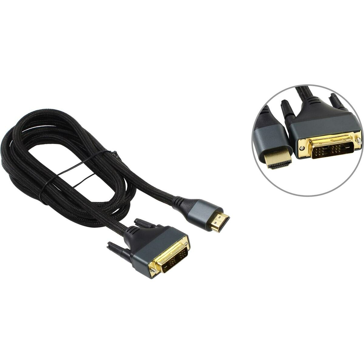 Cablexpert Кабель-адаптер HDMI (19M) -> DVI (19M) 1.8м, 4K UHD