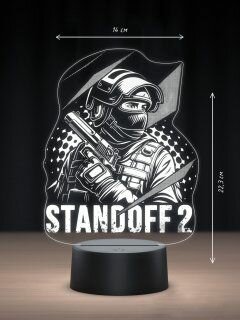 Ночник Игра Стандофф 2 - Standoff 2. Подарок геймеру — декор для игровой комнаты с символикой популярных игр, узнаваемыми персонажами и атмосферой киберспорта. — фото 1