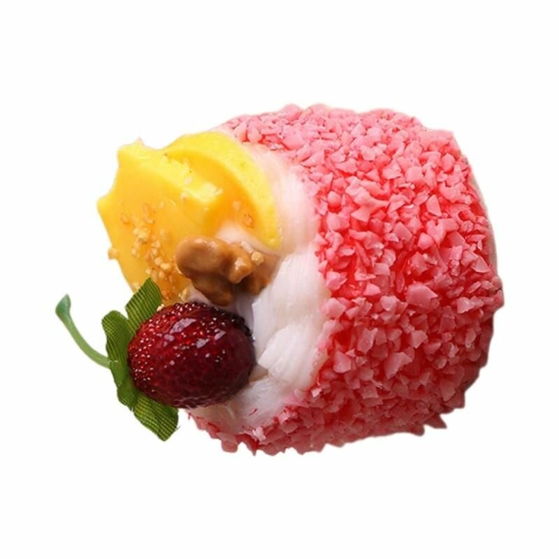 Имитационная модель фруктового торта-розовый