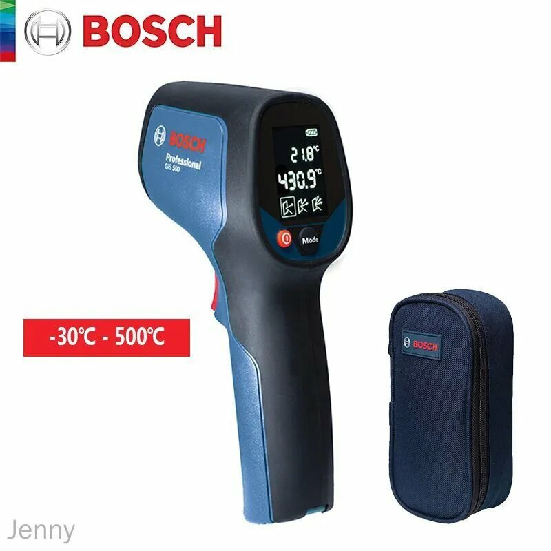 Пирометр Bosch GIS 500 бесконтактный, инфракрасный / Термометр цифровой / Лазерный измеритель температуры