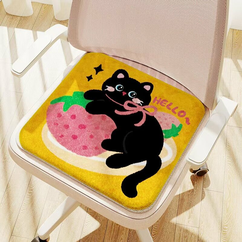 Подушка на стул, нескользящий коврик, зимняя плюшевая подушка на диван, подушка на обеденный стул, 40x40 см