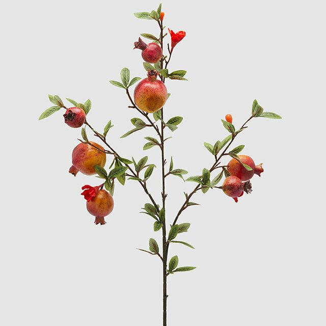 Искусственная ветка Гранат Легрелле 76 см оранжевая, EDG, 2500030A230