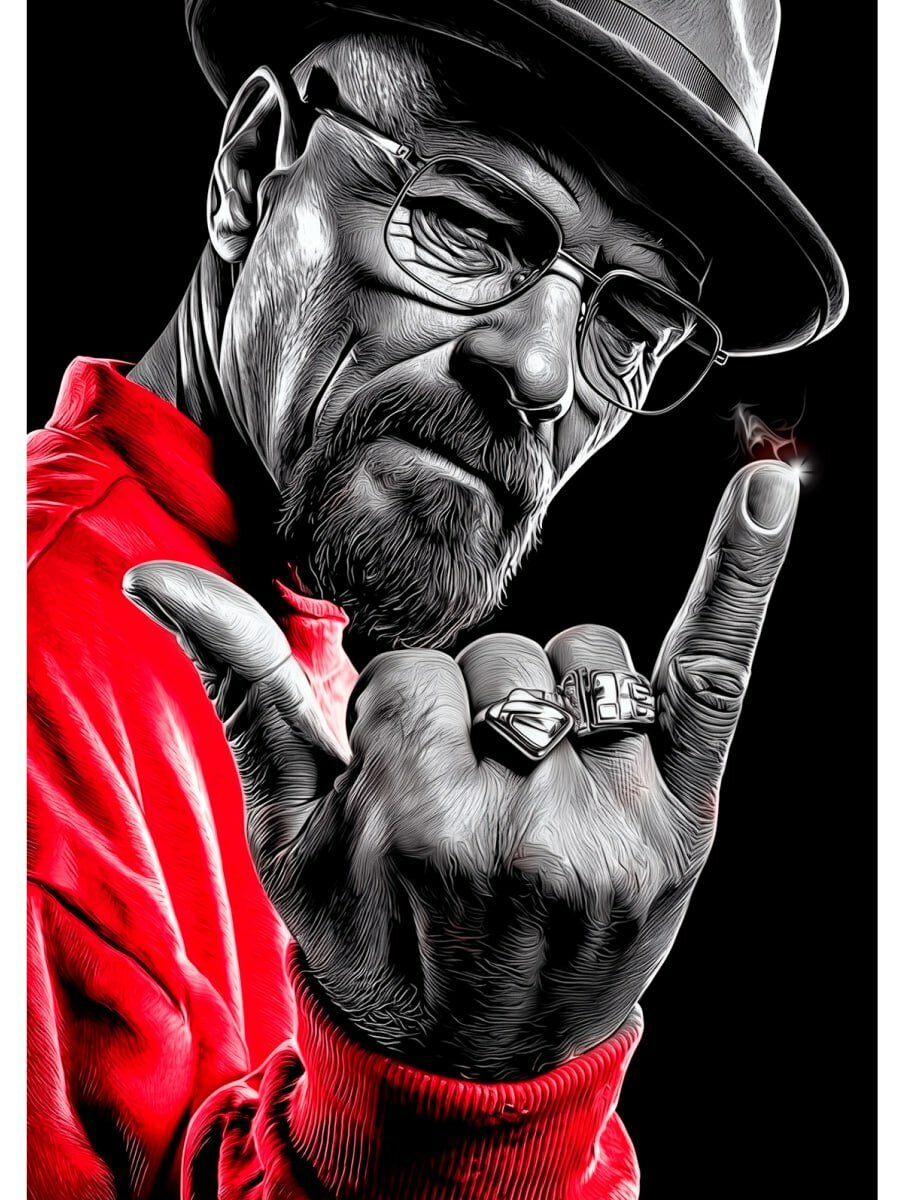 Постер "Уолтер Уайт". Сериал "Во все тяжкие". А3 (30*42) см.