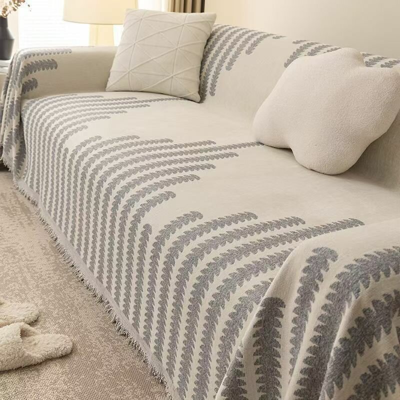 Покрывало-плед, хлопок, двухстороннее, с бахромой, 180x300 см