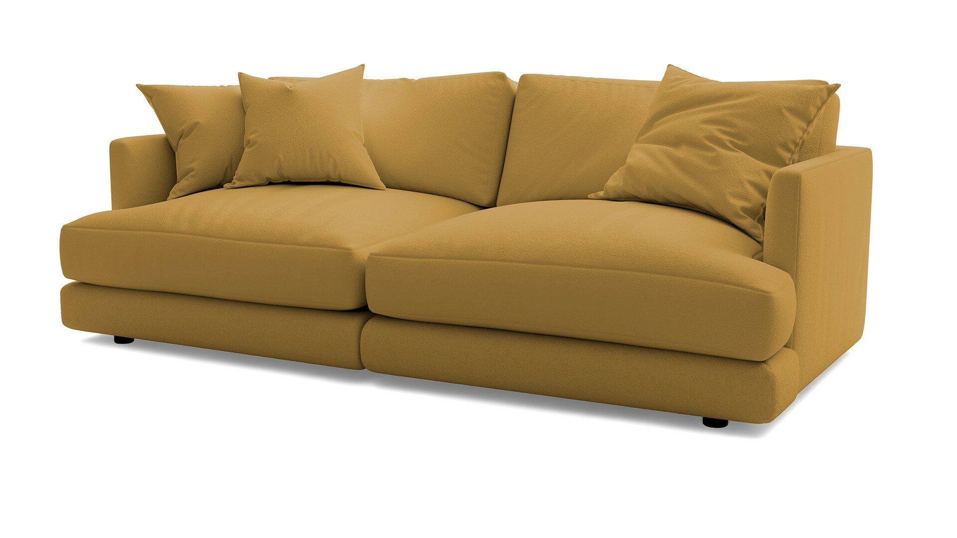 Диван Ибица 2 Velutto 56 NEW 212x105x87 см, желтый Велютто, еврокнижка Фиеста