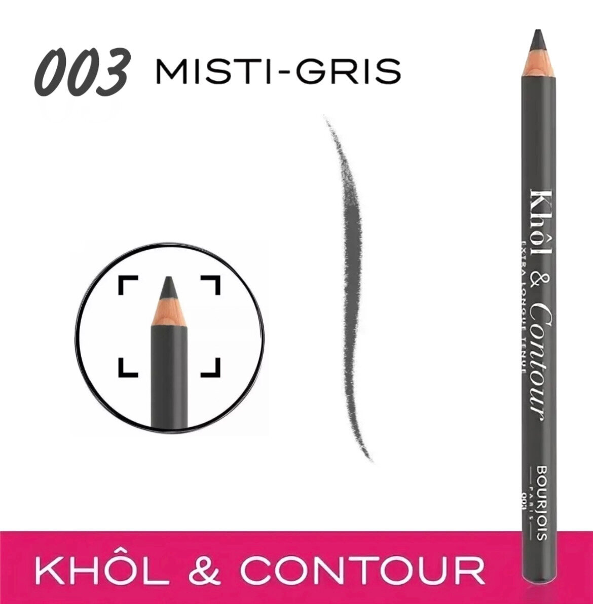 Карандаш для глаз Bourjois Khol & Contour тон 003 Misti Gris, Графит, 1.2 г