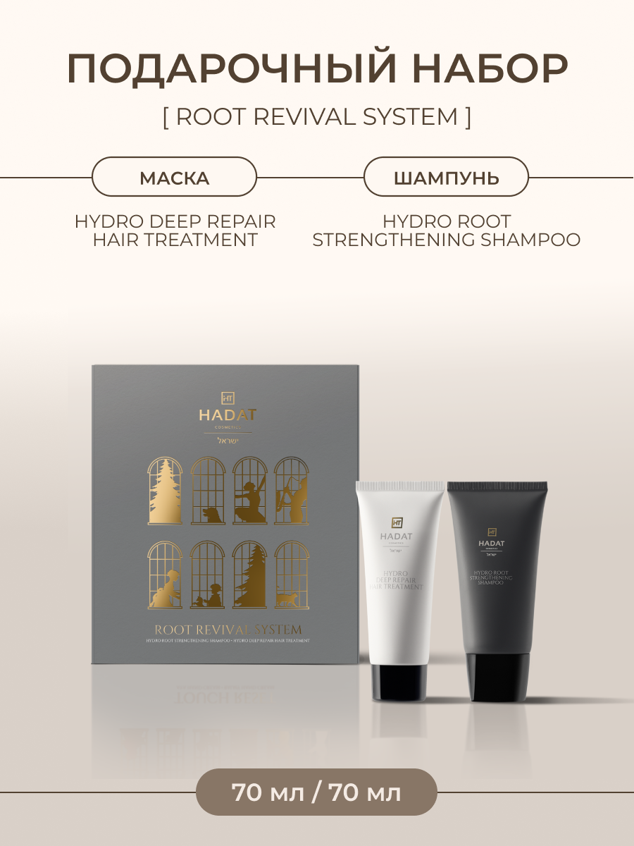 HADAT COSMETICS Подарочный набор для роста и укрепления волос, шампунь, бальзам