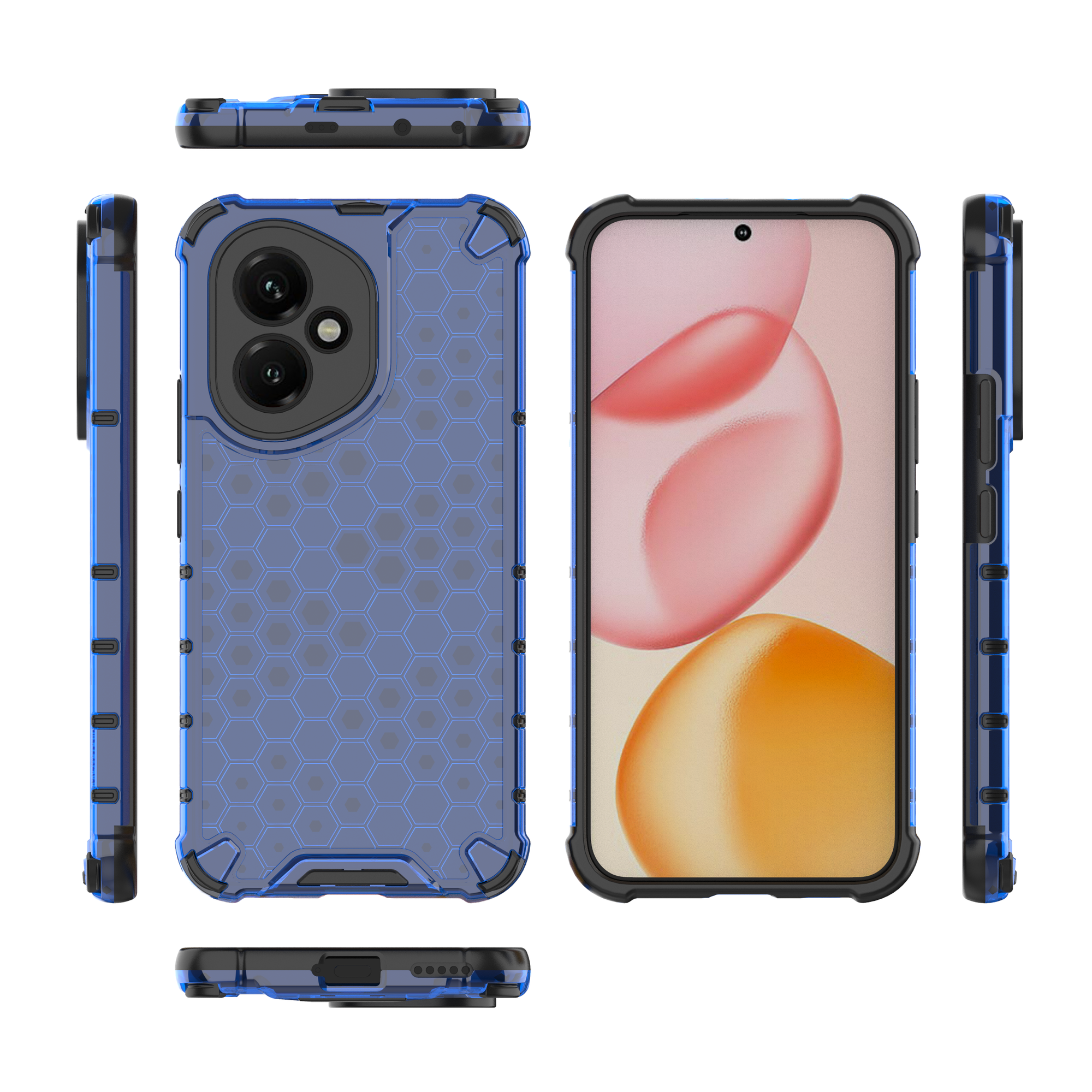 Чехол Для Honor 400/Хонор 400, soft touch, чехол-кардиомонитор, поликарбонат (PC), защита камеры, ударопрочный, усиленные углы, Honor, Honor 400, blue,
