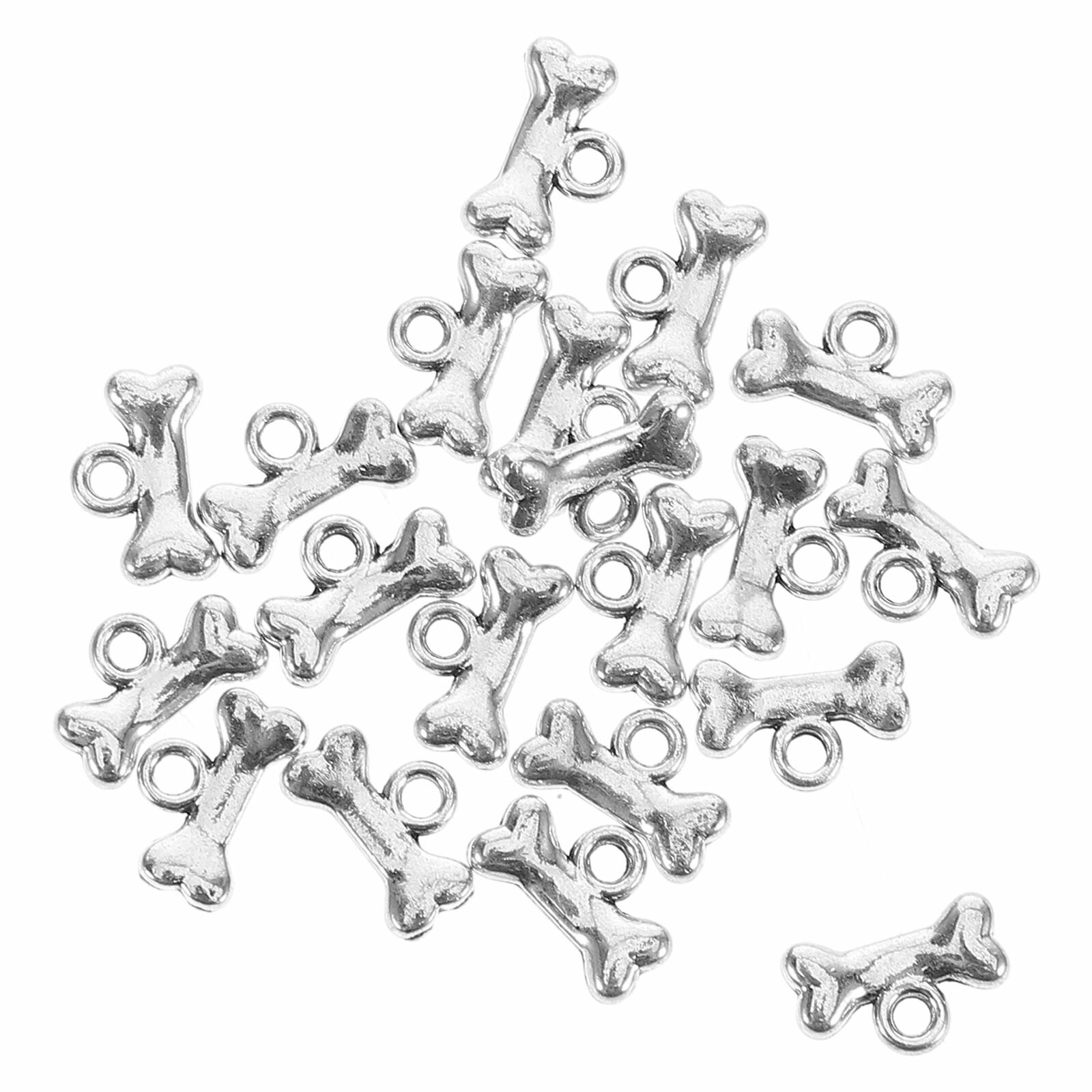 Декоративные подвески для рукоделия — 40 шт. собачьих косточек, старинное серебро, для ожерелий и браслетов и хобби