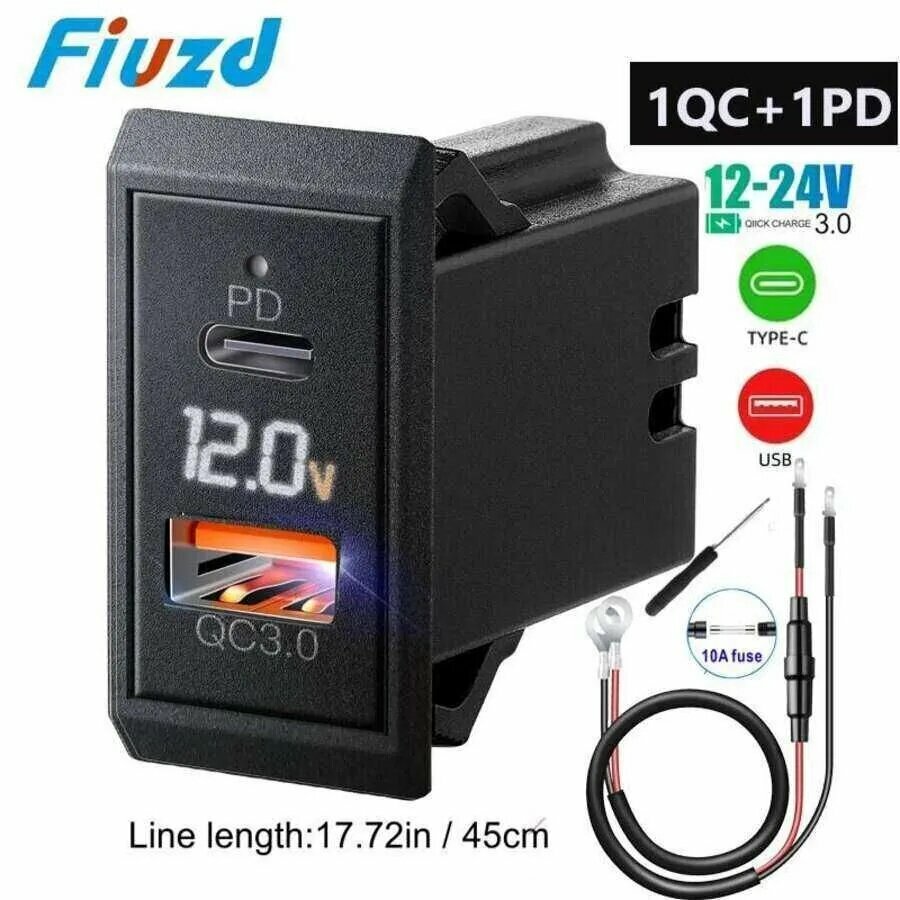 12V USB розетка, устройство, адаптер зарядки телефона, автомобильное зарядное устройство QC3.0 для 12V/24V грузовиков и автодомов