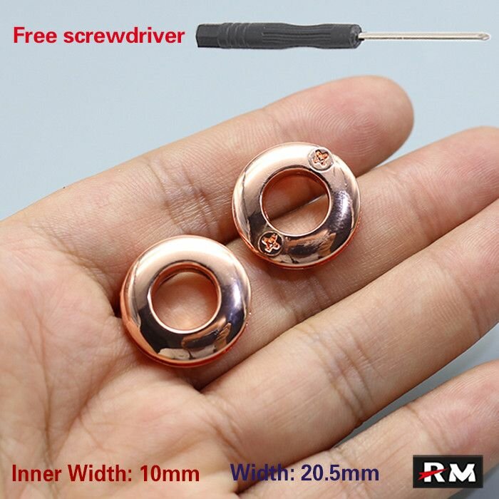 Люверсы с винтом, Аксессуары для сумки из сплава, Застежка, Его также можно использовать для украшения одежды, обуви и головных уборов, Внешний диаметр 20.5 мм, розовое золото, 2 шт