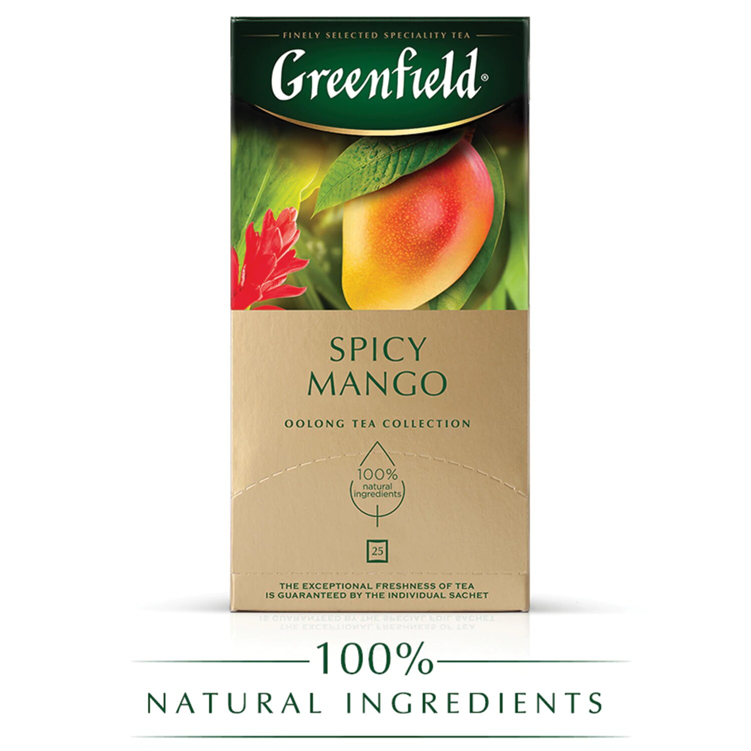 Чай GREENFIELD "Spicy Mango" зеленый с манго, 25 пакетиков по 1,5 г, 4шт.