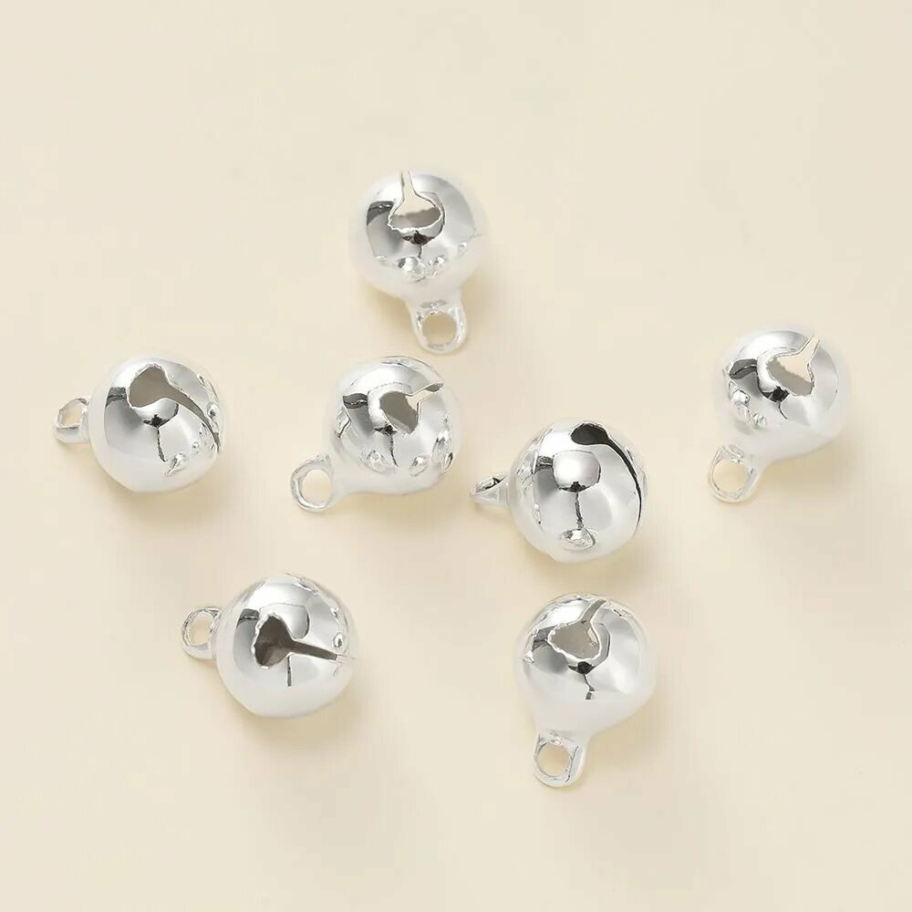 Бубенчики, металлические, для декора и творчества, размер 5.5-6 мм, 5 шт, цвет серебро