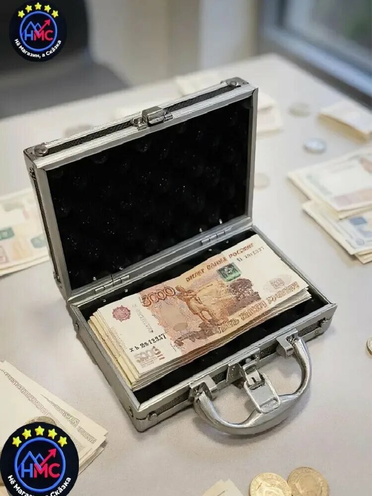 Мини чемодан для денег, открытка для денег
