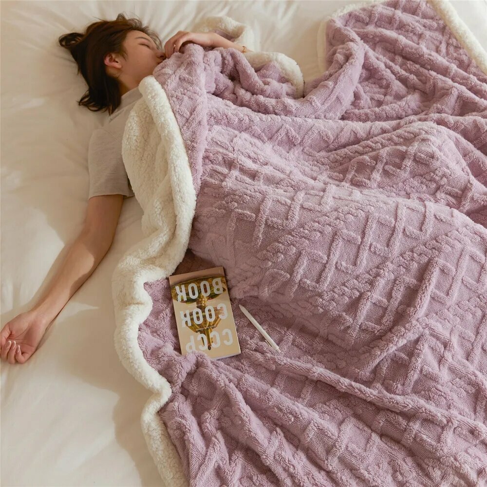 Плед двусторонний, плюшевый , Мех искусственный, Флис, 200 см х 150 см