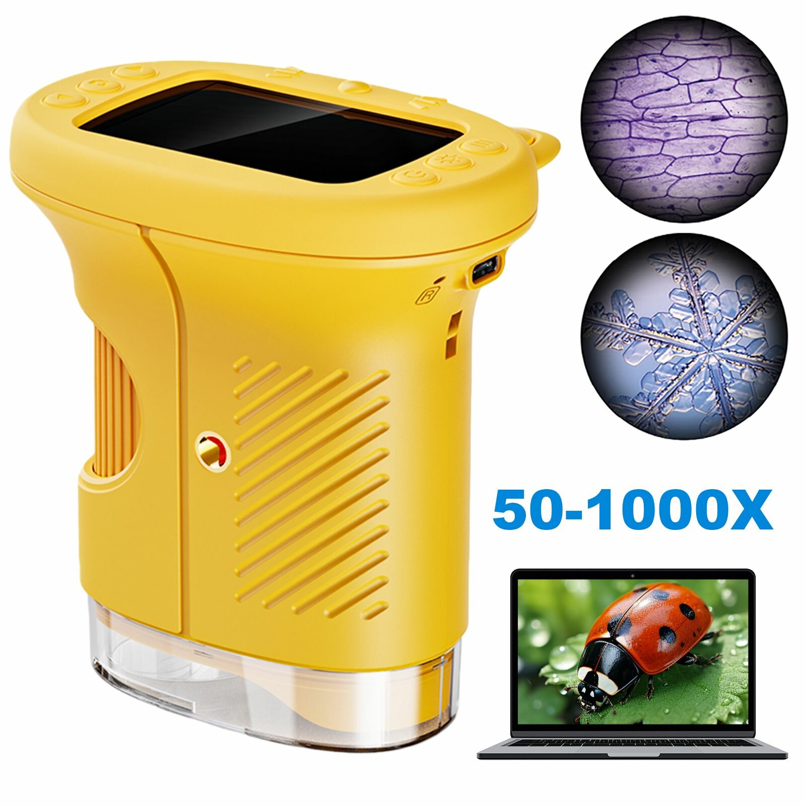 Цифровой детский микроскоп 2,4 ЖК, 50 1000 , 1920 1080, ручная фокусировка