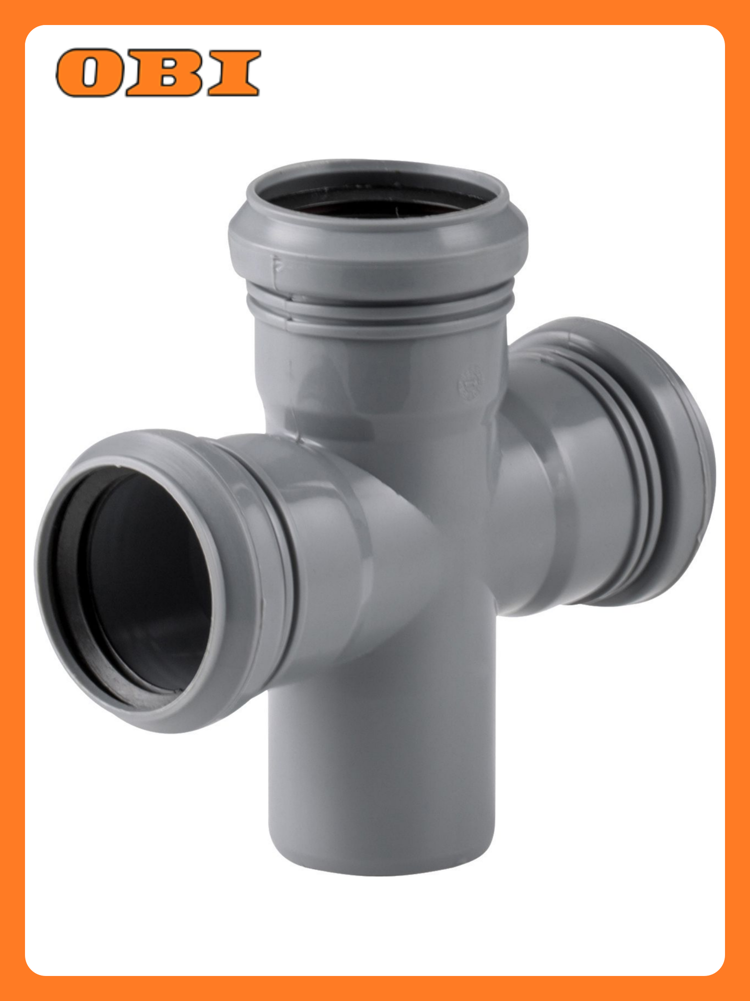 Крестовина Политрон ВК ПП, одноплоскостная, полипропилен, серая, 50 мм