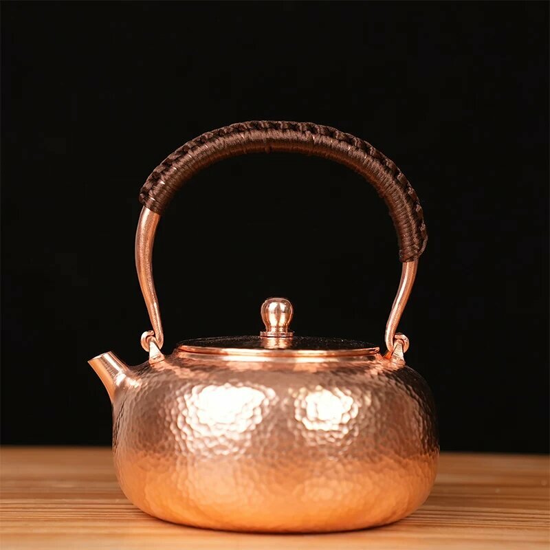 Медный чайник Baierreni для кипячения воды и заваривания чая, чайник из чистой меди для домашнего использования, ручной