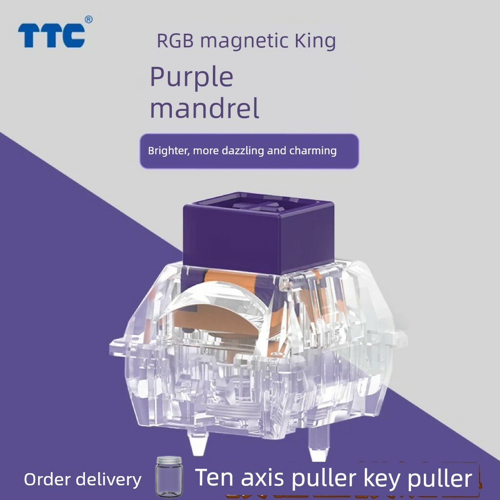 TTC Purple Heart Axis RGB Магнитный Механический Клавиатурный Переключатель - 7 шт. в банке с выключателем