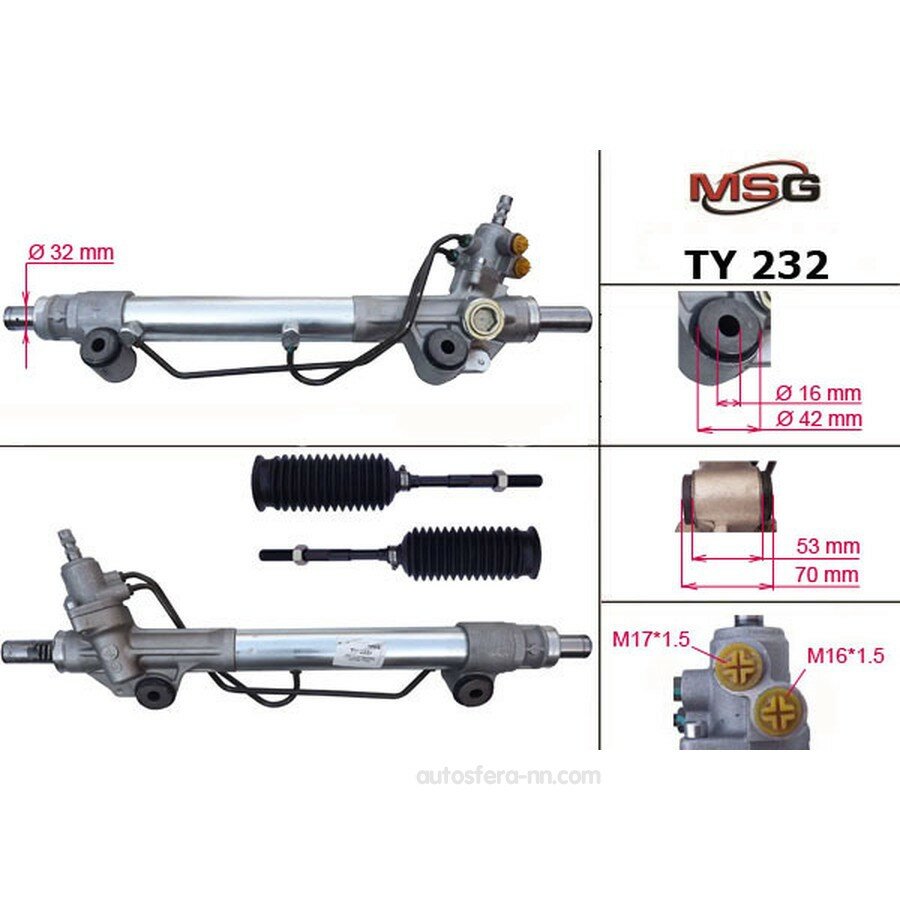 MSG TY232 TY232 MSG Рулевая рейка с ГУР новая TOYOTA 4RUNNER 09-13, TOYOTA LAND CRUIISER J15 09-13, LEXUS GX 460