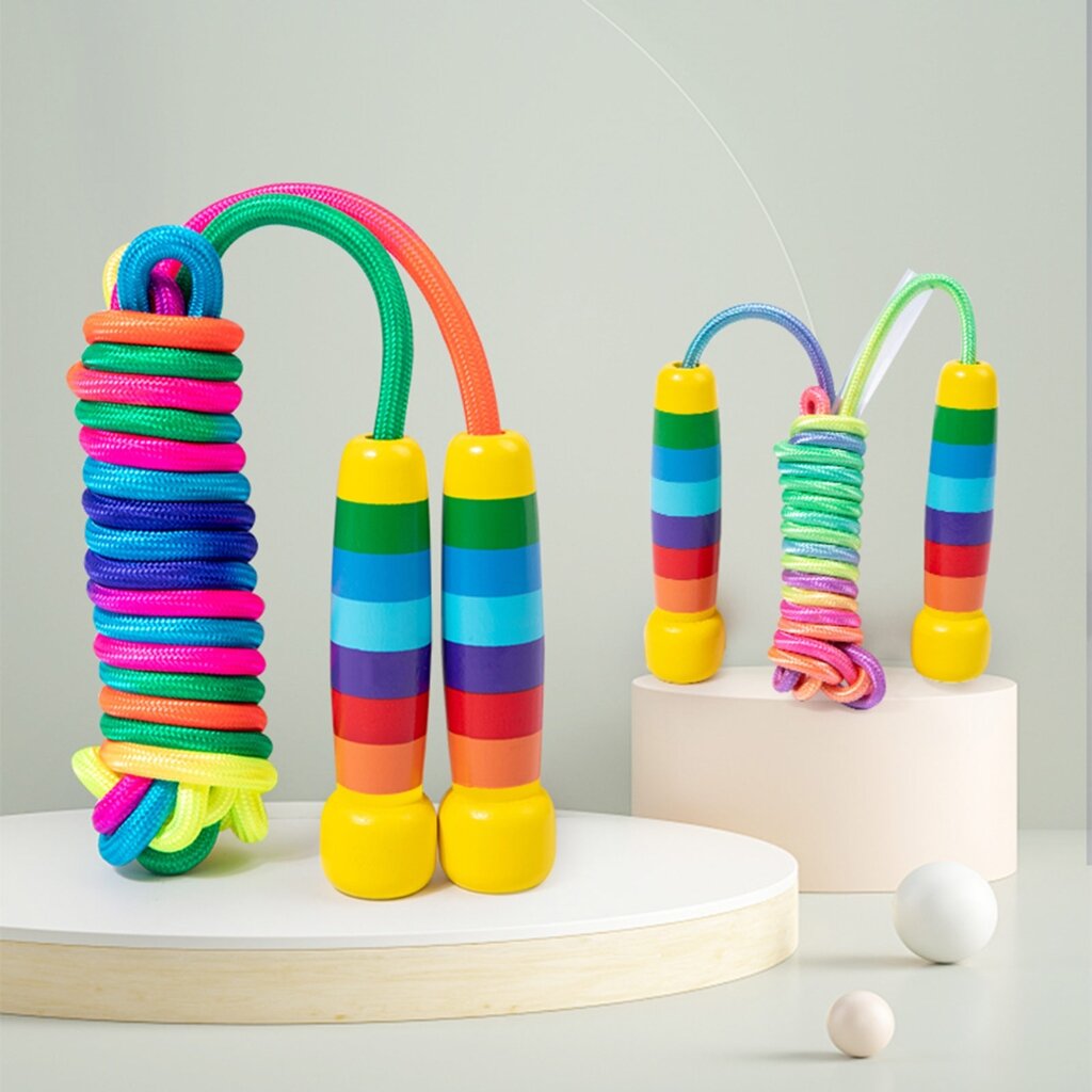 Детская скакалка с деревянной ручкой, 2.5m