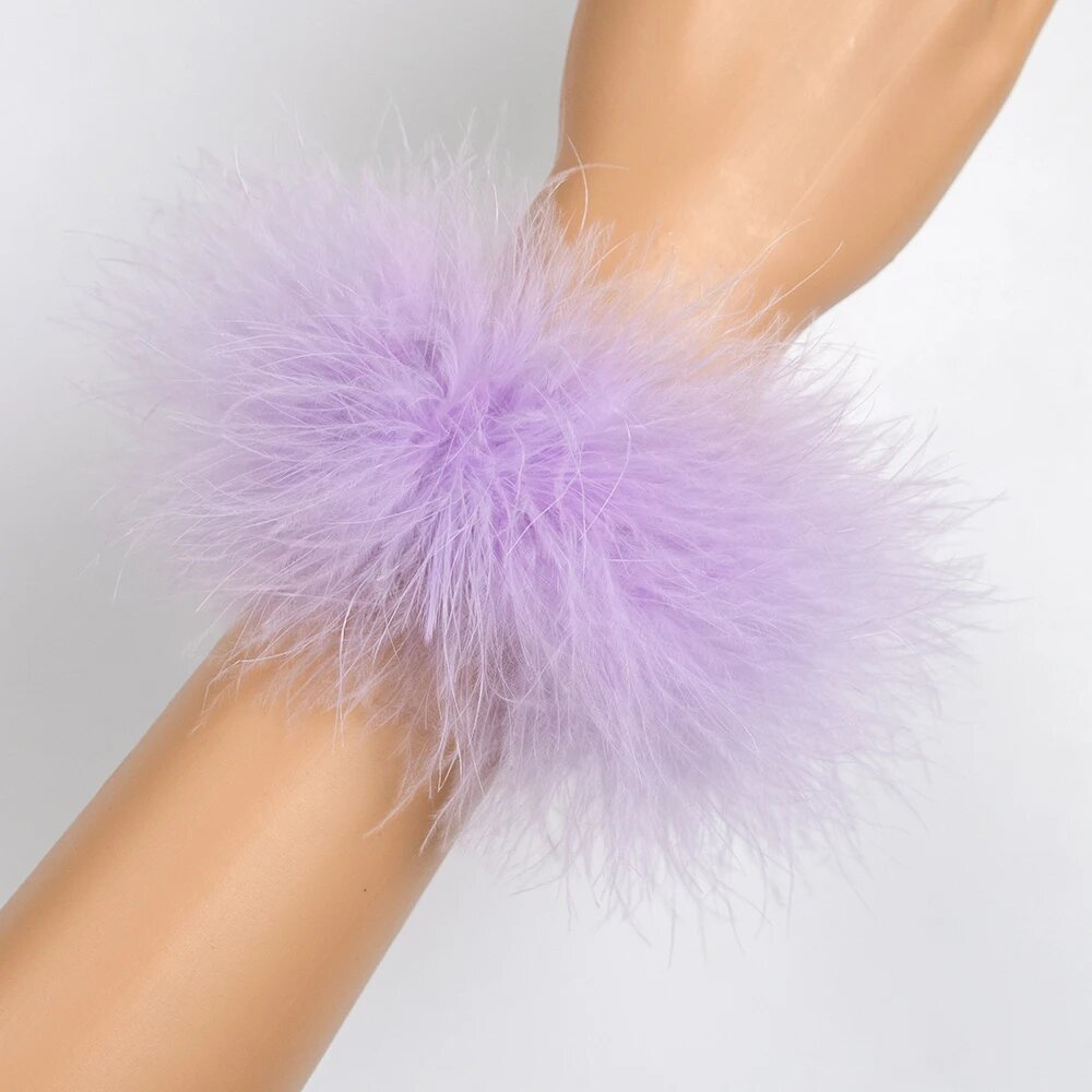 Манжеты из пера марабу WZBDECOR, 1 пара Фиолетовый