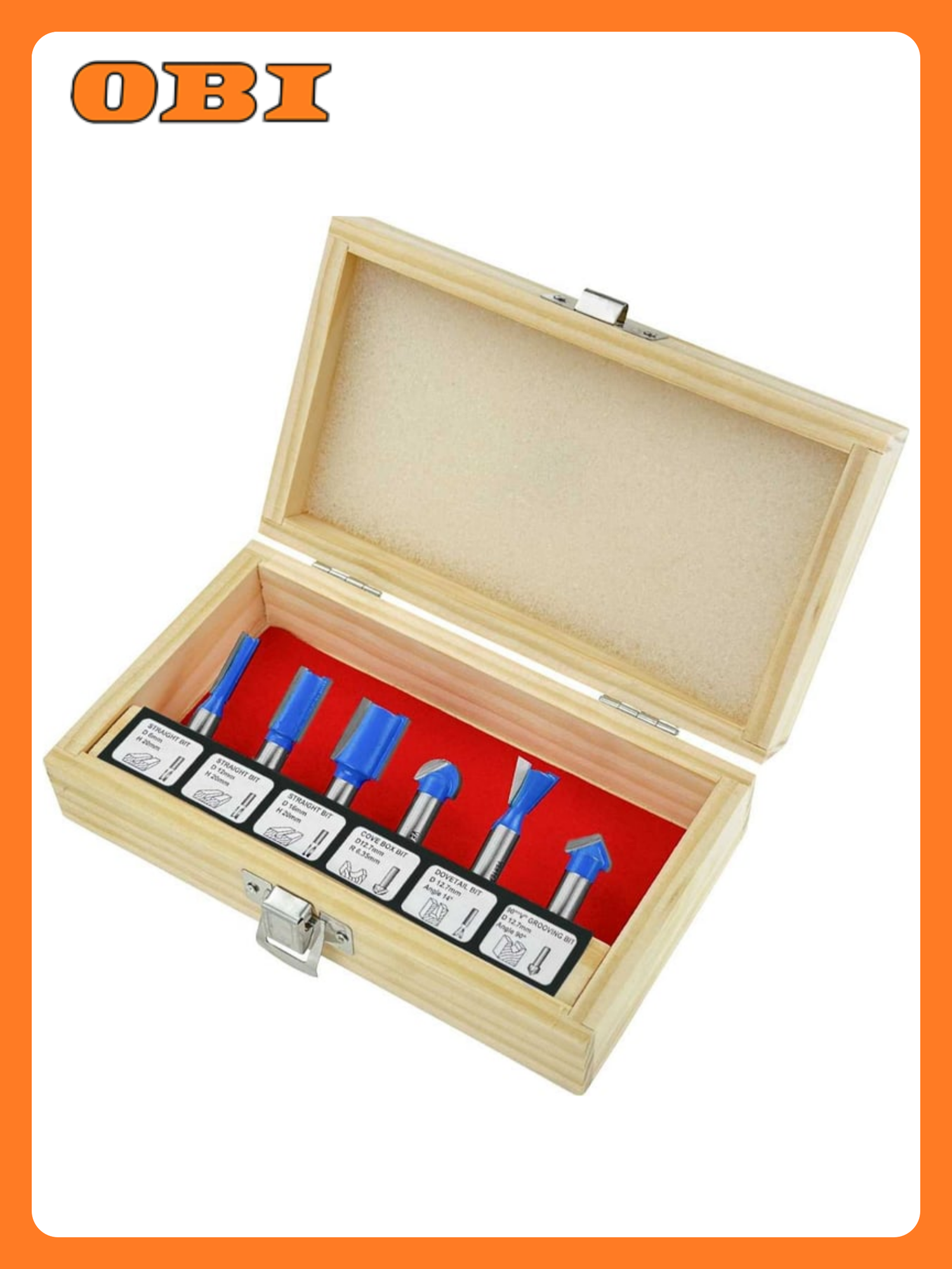 Набор фрез по дереву пазовые, 6 мм, 6 шт vertextools 05-05-6-6