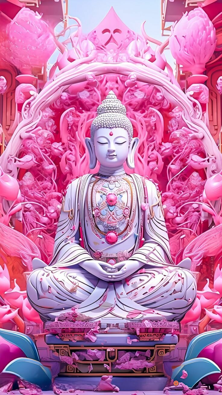 Алмазная картина "Религия, Буддизм, Будда" 5D круглый бриллиант 40х50 см