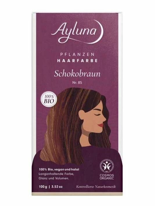 Ayluna Краска для волос №85 шоколадный коричневый растительная, 100 гр