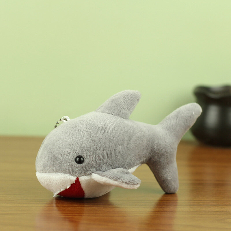 Серая акула плюшевый брелок 15 см детский аксессуар для рюкзака, мягкая игрушечная зверушка