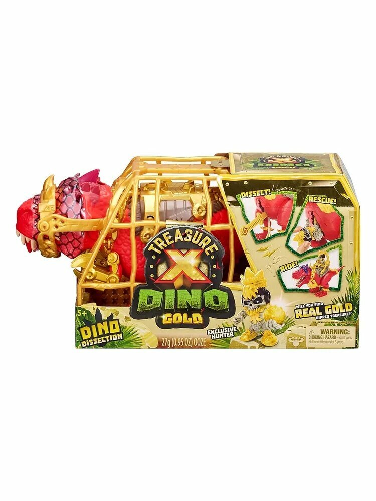 Сокровище X, Игрушки для мальчиков, Moose Treasure X Gold Dino Dissection / Детская игрушка из слизи динозавра Slime slime с 16 приключенческими уровнями, развивающие игры для детей от 5 лет