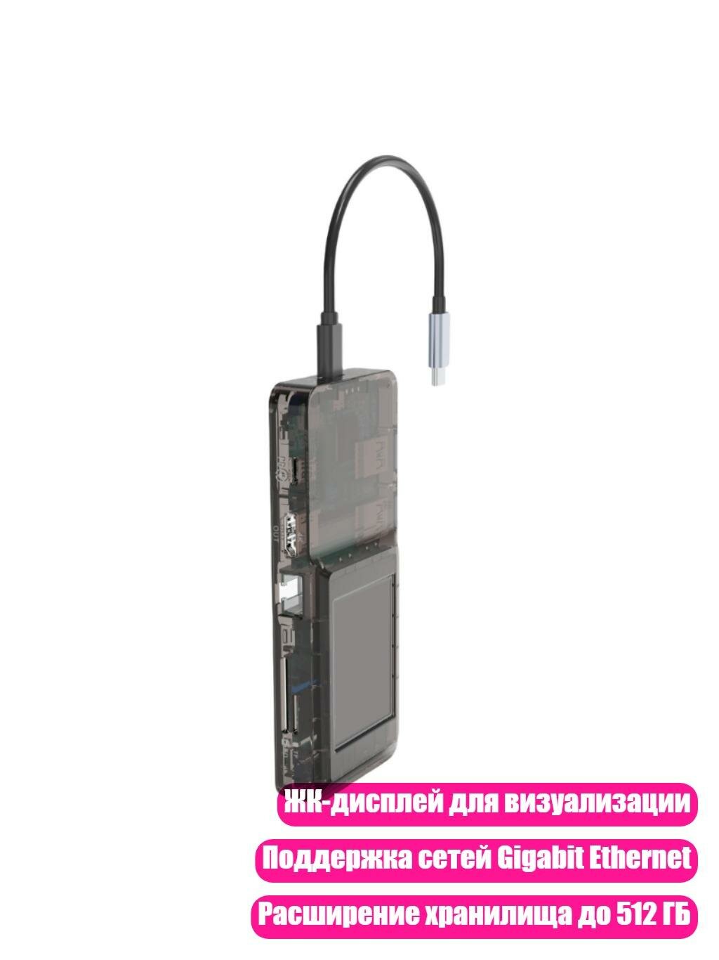 8-портовый док-станция USB-C с Ethernet и хранилищем 512 ГБ