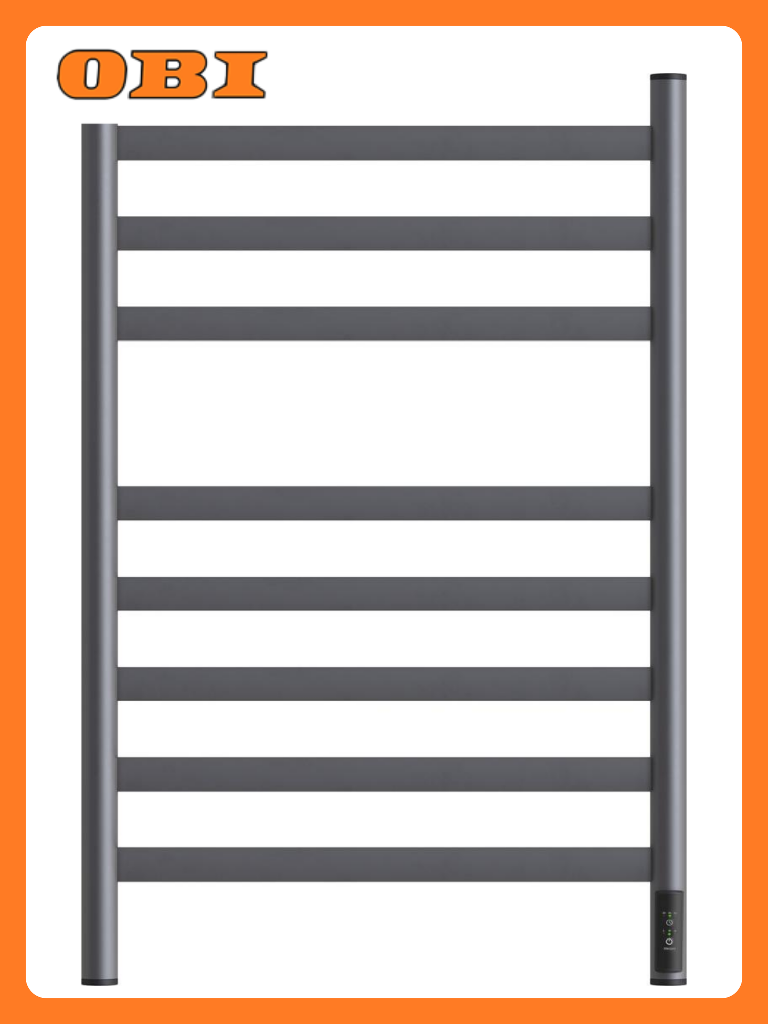 Полотенцесушитель Point Селена 8 перекладин 500 х 800 электрический графит премиум диммер справа