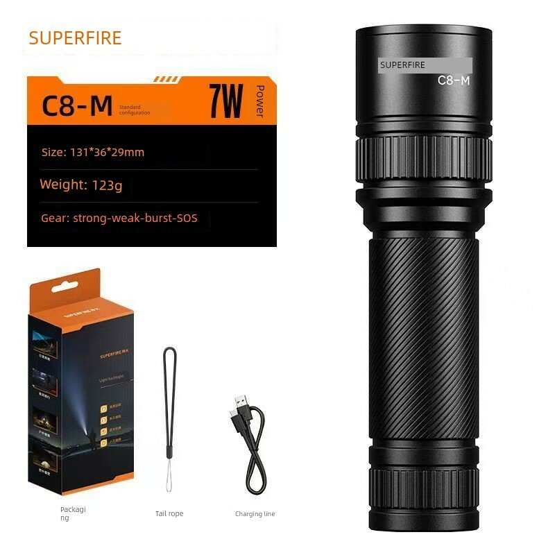 Supfire Shenhuo C8-G сильный свет фонарик USB зарядка P90 ультра-яркий уличный водонепроницаемый патруль дальнего