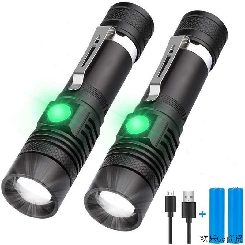 T6 фонарик с батареей 18650 и пластиковым кейсом, USB-зарядка, мощный свет, компактный инструмент для активностей на