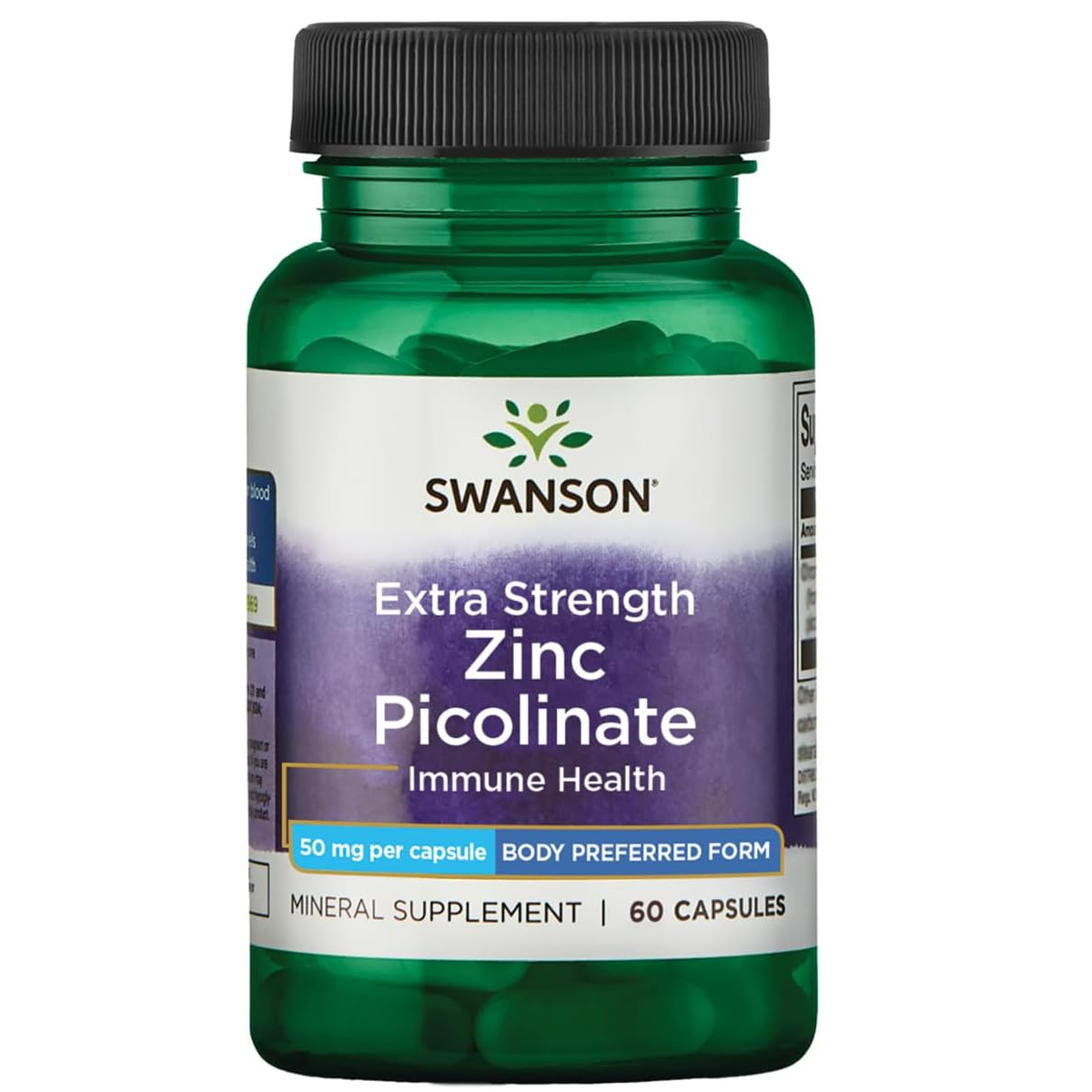 Цинк пиколинат, Swanson, поддержка иммунитета, кожи, волос, ногтей, Zinc Picolinate, Immune Health, 22 мг, 60 капсул