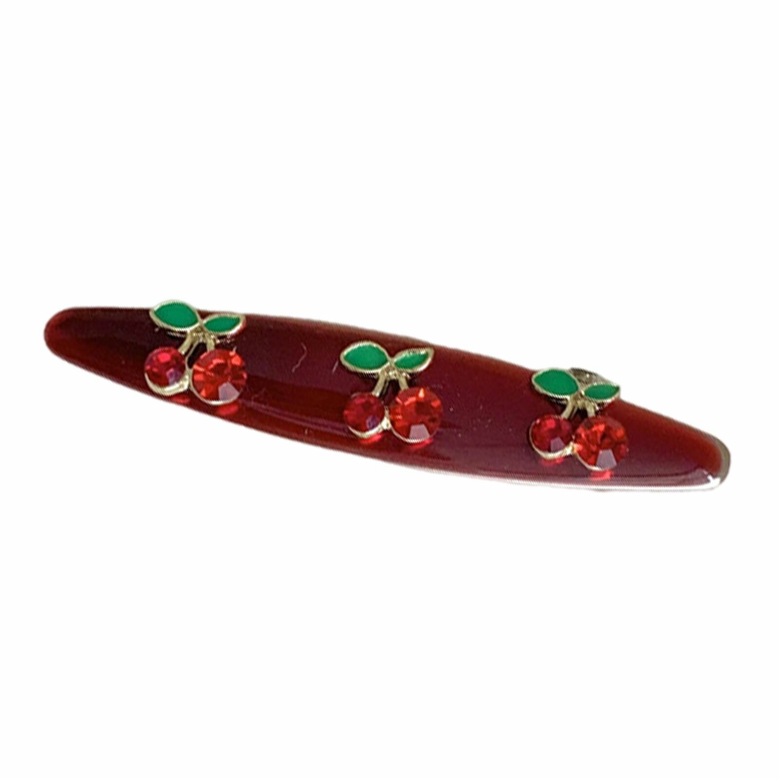 Girl Flat Clip Hairpin Barrettes Gothic Cherry Crystal Balletcore для женщин