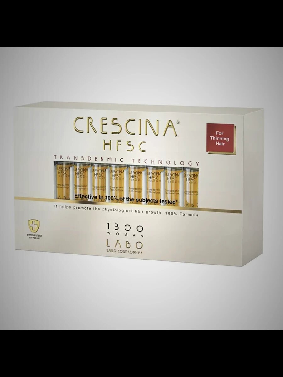 Crescina Re-Growth HFSC 100%, Лосьон для стимуляции роста волос для женщин 1300 20 амп