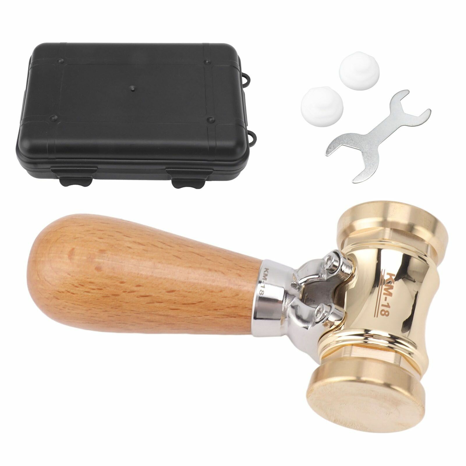 Плотницкий молоток из бука весом 32 унции с цельной латунной головкой, сменной рабочей частью для точного забивания и удара, эргономичной ручкой для снижения усталости