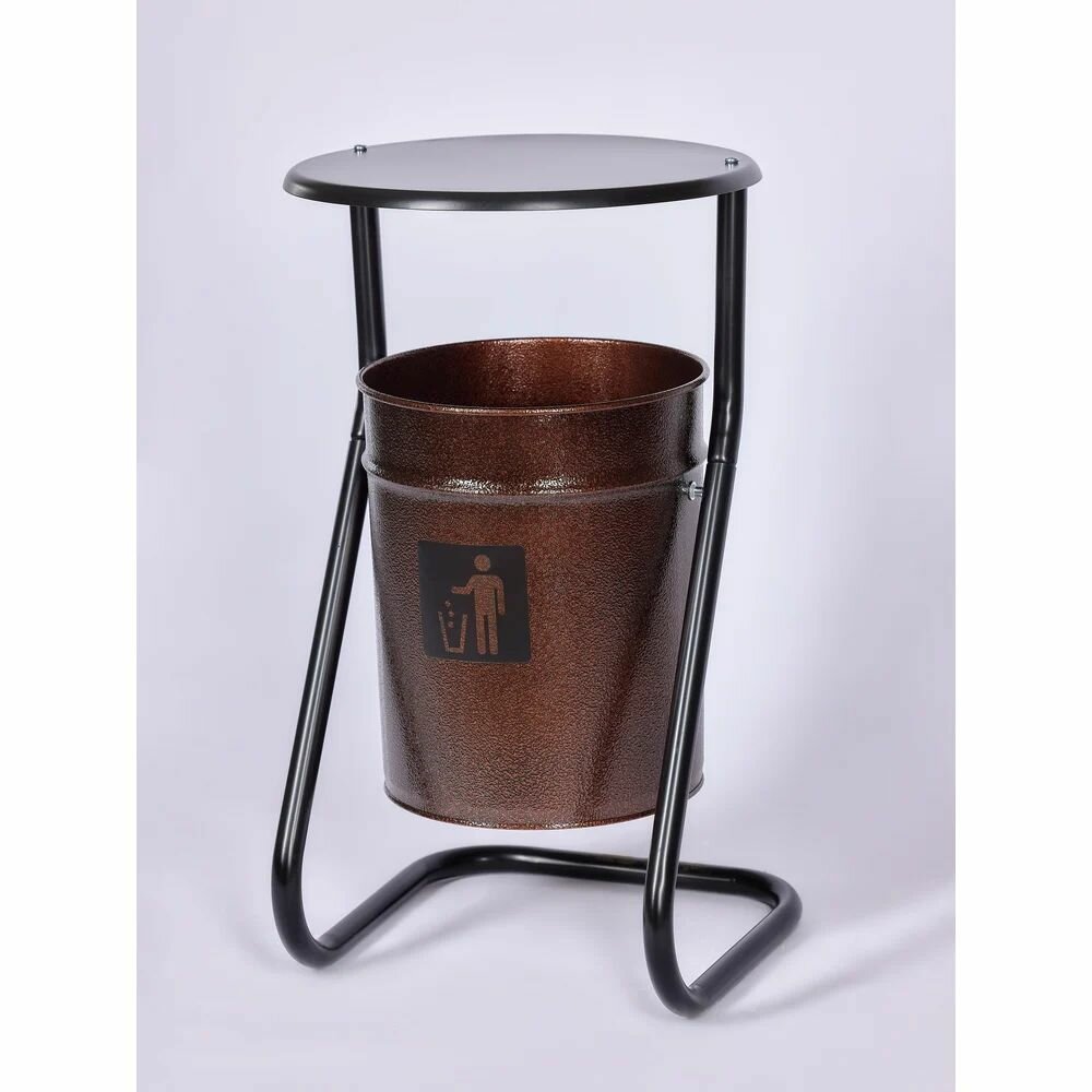 Уличная урна профметстиль металлическая, коричневый металлик, с крышкой 391