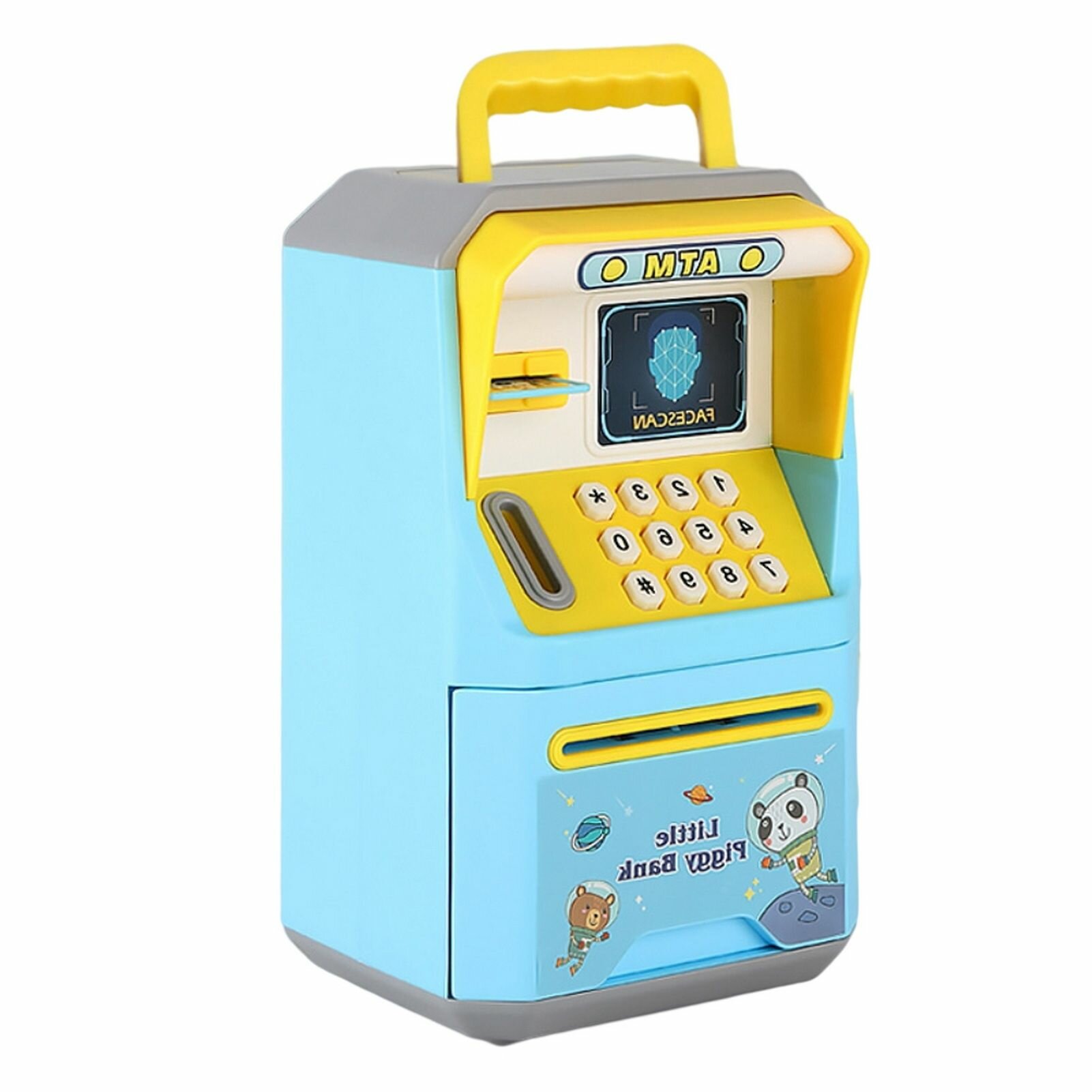 Большая электронная копилка-банкомат с паролем и распознаванием лиц, для денег и монет