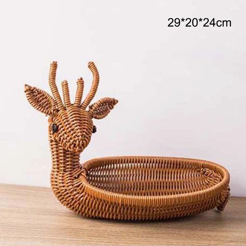 Корзина для хранения YEGBONG "Олень", искусственный ротанг, deer
