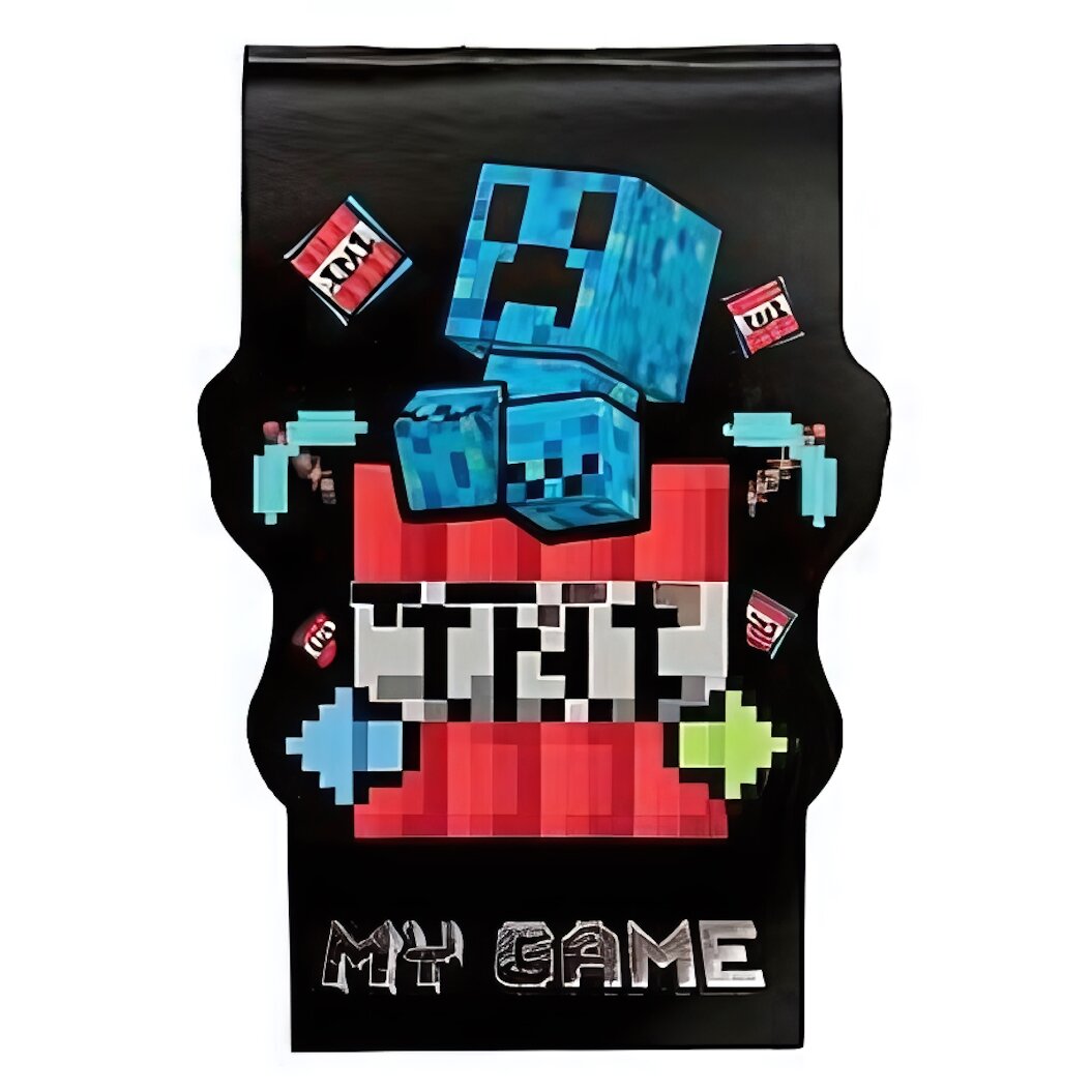 Блокнот фигурный А7, 40 листов, без линовки, обложка с пиксельным дизайном "My Game", тиснение серебряной фольгой