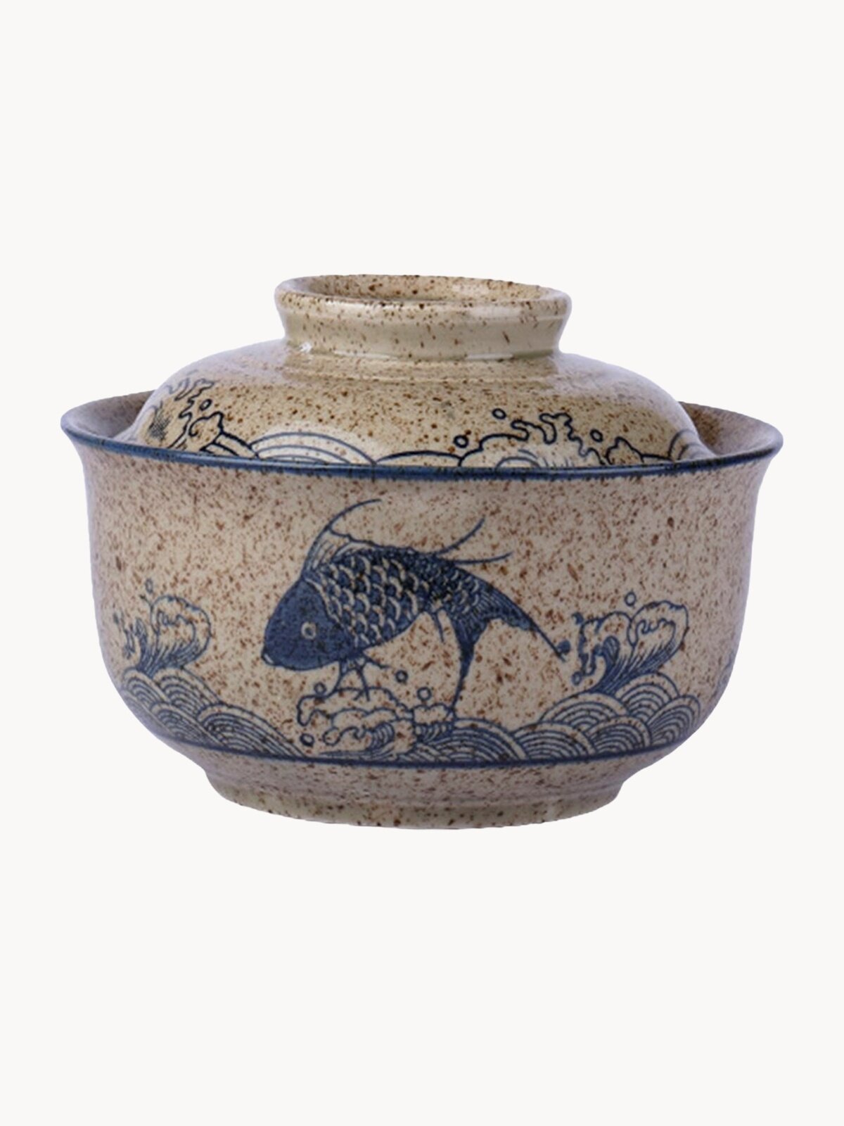 Керамическая супница "Цветок", с крышкой, 750мл, керамика, 16см