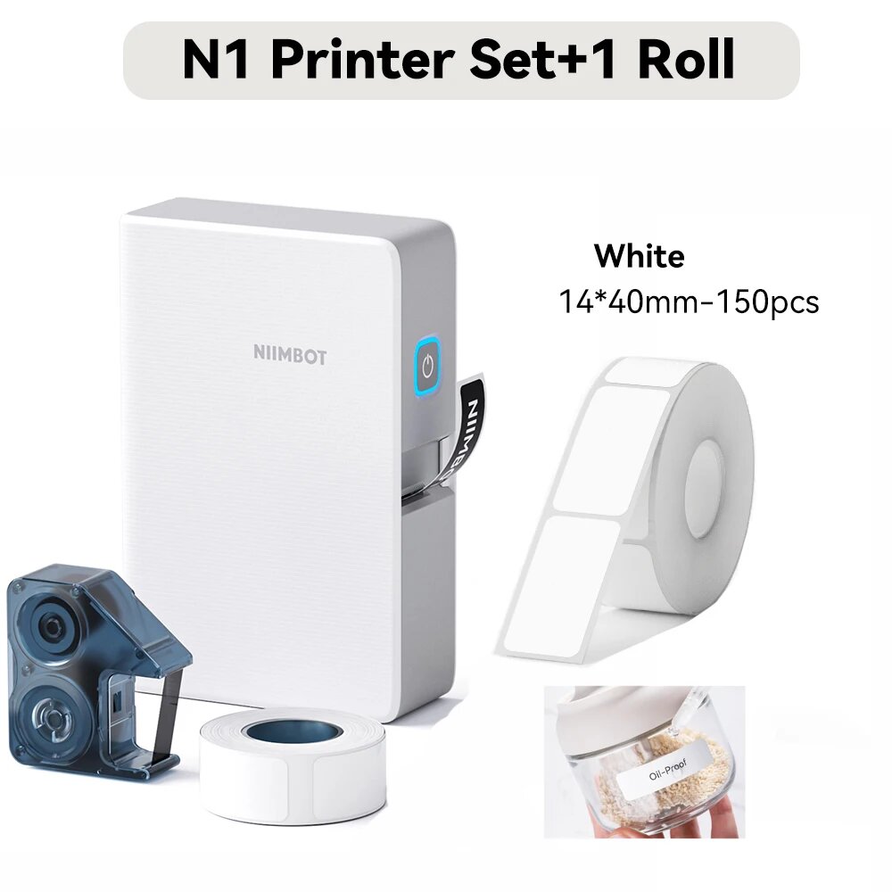 Niimbot N1 Белый Термотрансферный принтер этикеток N1-14x40-White