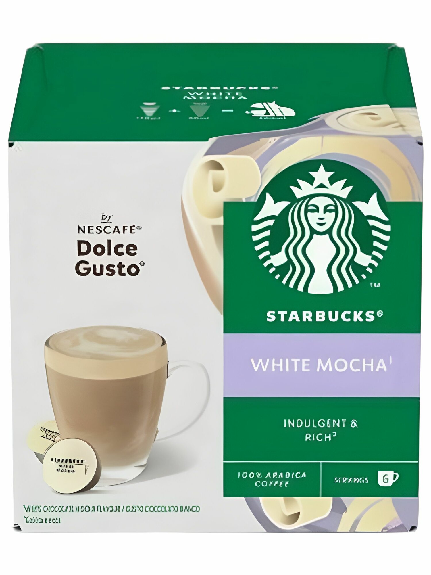 Кофе в капсулах Starbucks Dolce Gusto White Mocha 12 капсул (6 порций)