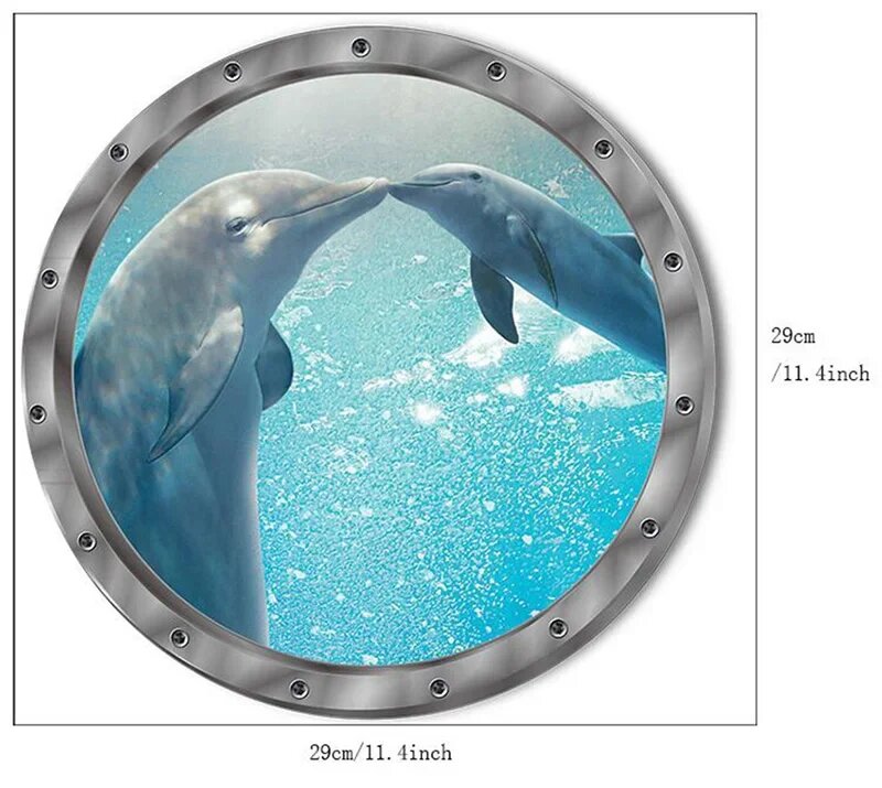 Наклейка на стену "Дельфины" 29х29 см, цвет Dolphin