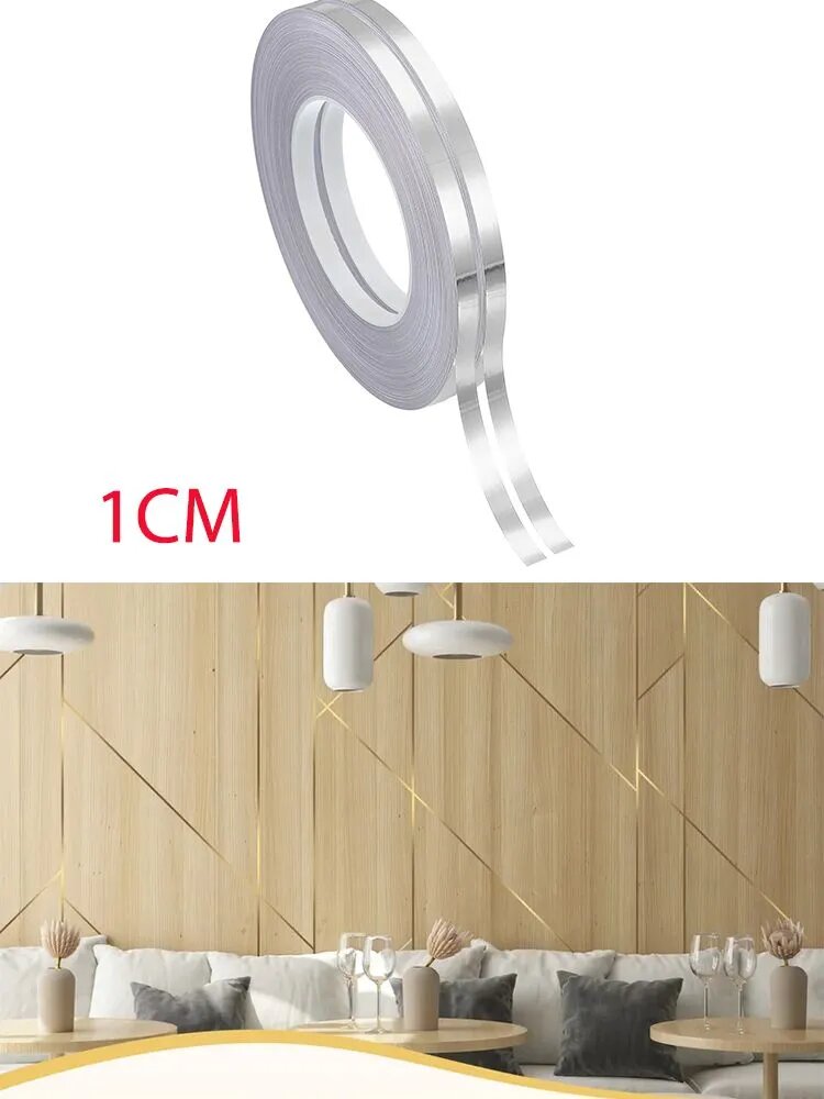 Металлическая декоративная лента, матовая липкая зеркальная для декоративной отделки стен